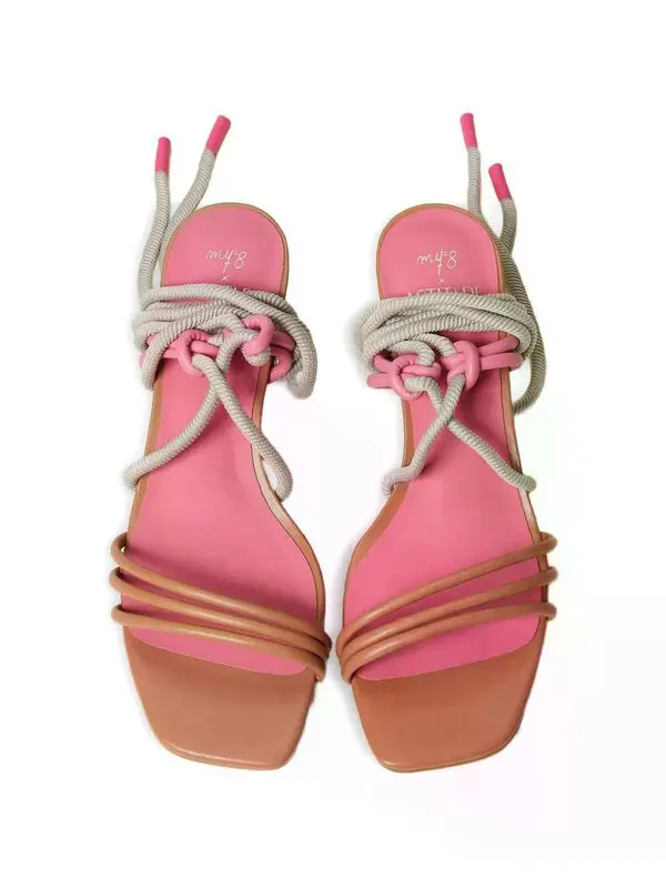 TWINSET Colour Block Sandals With Ankle Tie