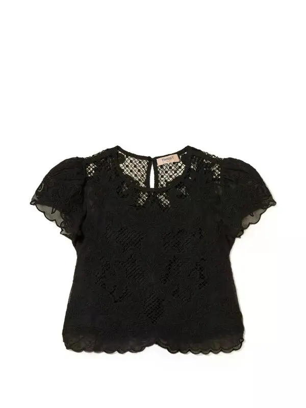 TWINSET Embroidered Muslin Blend Blouse