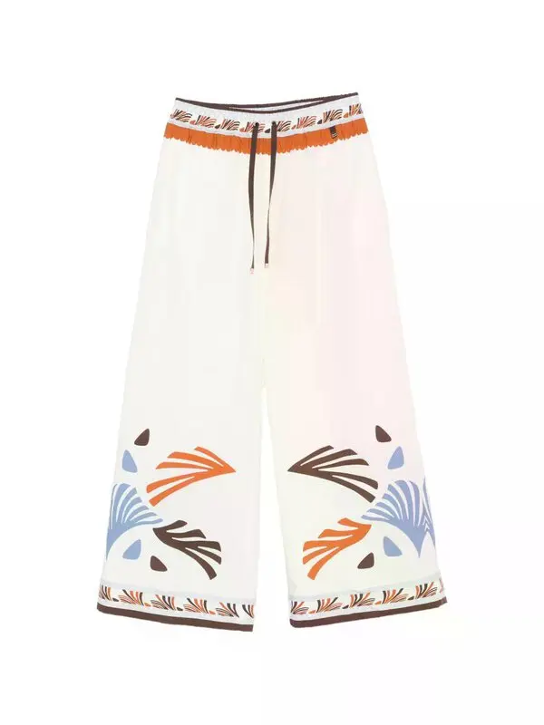 Herno Printed Drawstring Trousers - Neutrals