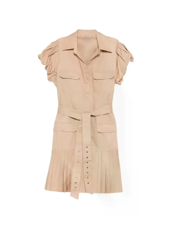 TWINSET Belted Pleated Mini Dress