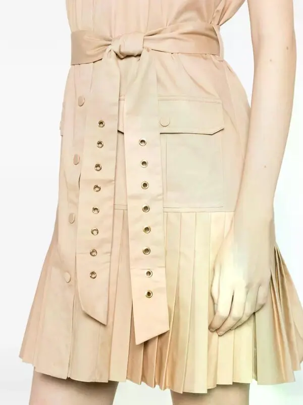 TWINSET Belted Pleated Mini Dress