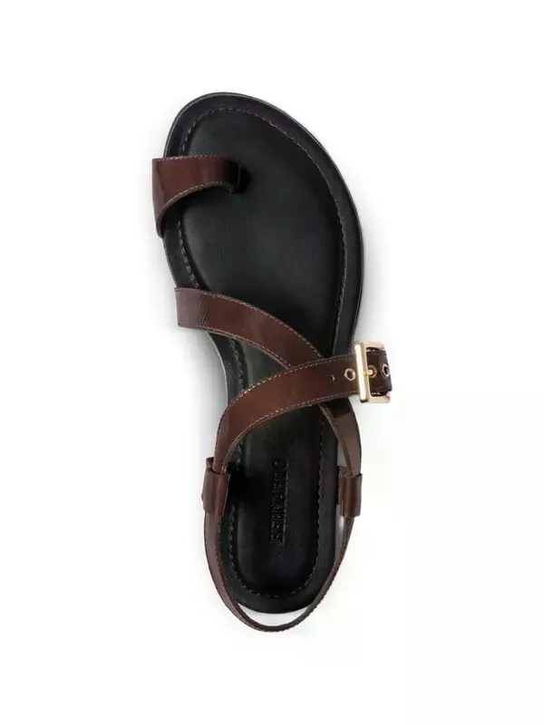 Bernardo Hartshorn Toe-ring Buckle Flat Sandals - Brown