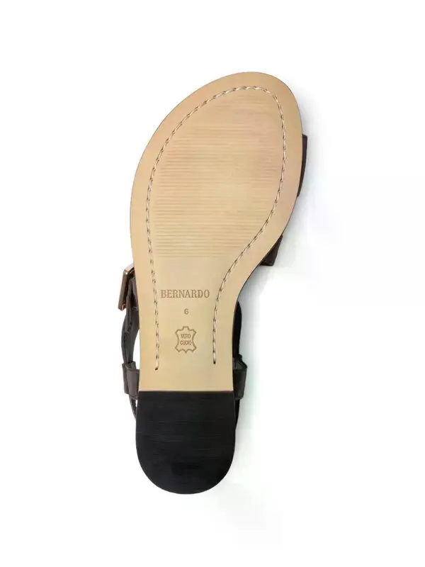 Bernardo Hartshorn Toe-ring Buckle Flat Sandals - Brown