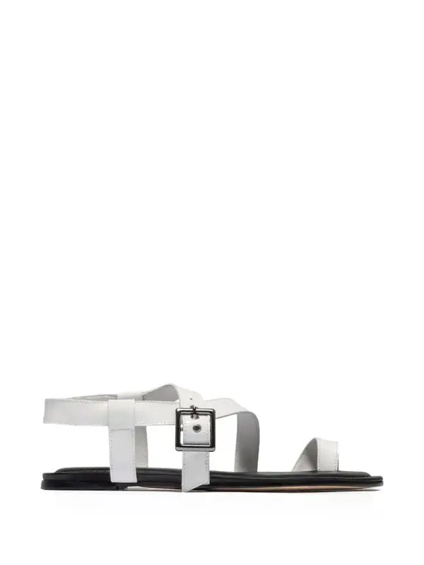 Bernardo Hartshorn Toe-ring Buckle Flat Sandals - White