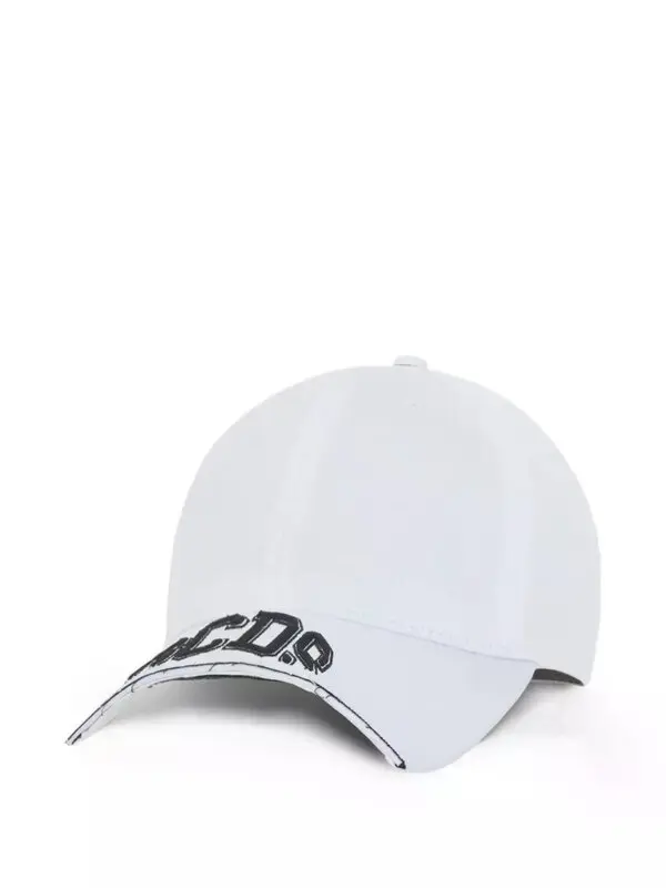 Gcds Logo-detail Cotton Baseball Cap - White