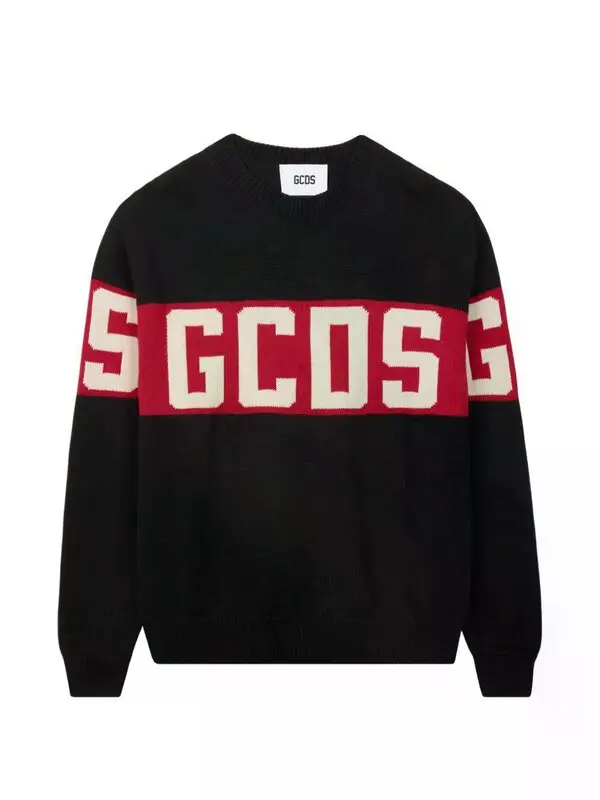 Gcds Band Logo Wool Sweater - Black