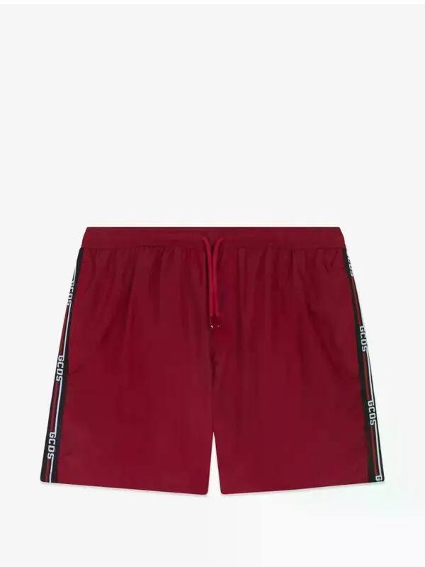 Gcds Logo-tape Swim Shorts - Red