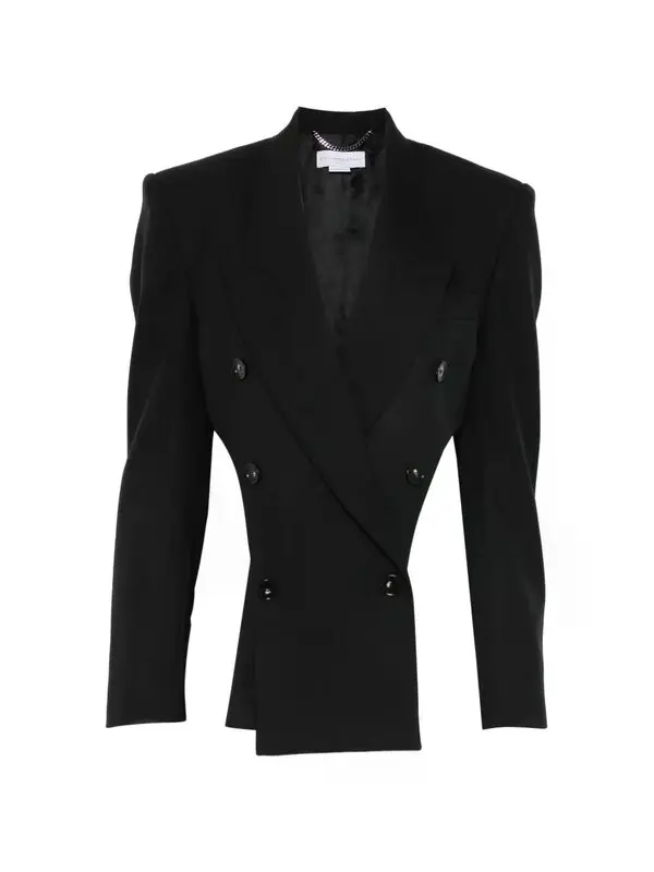 Stella McCartney Double-breasted Cut-out Blazer - Black