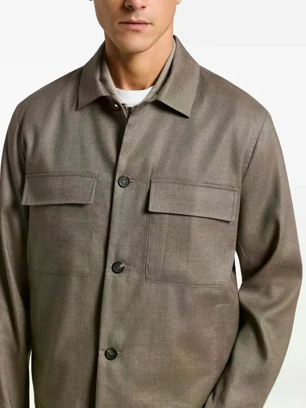 Peserico Flap-pocket Jacket - Brown