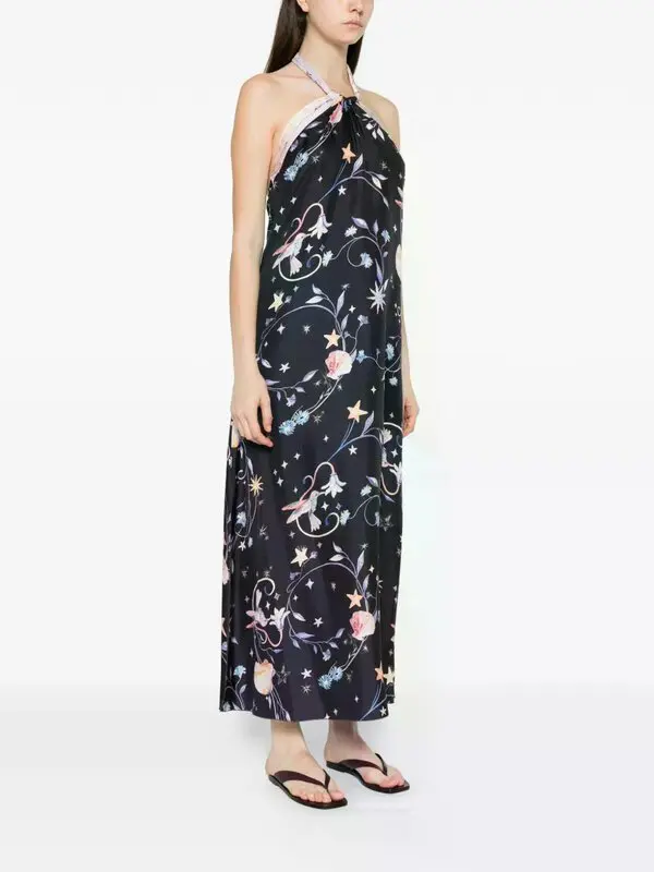 FORTE_FORTE Floral Print Halter Dress - Black