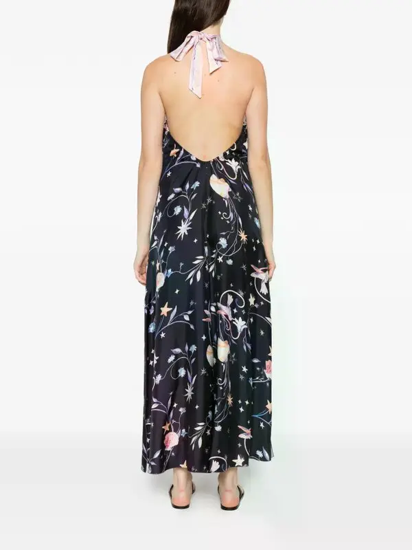 FORTE_FORTE Floral Print Halter Dress - Black