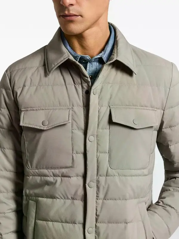 Peserico Quilted Buttoned Jacket - Neutrals