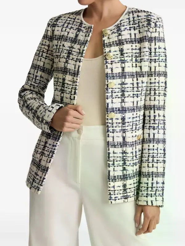 St. John Tweed Jacket With Gold-tone Hardware