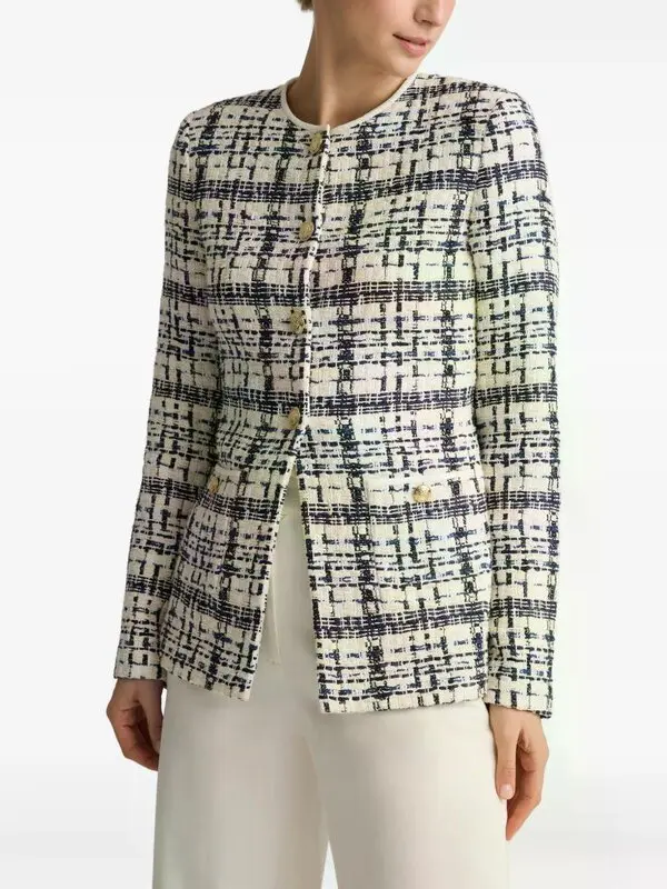 St. John Tweed Jacket With Gold-tone Hardware