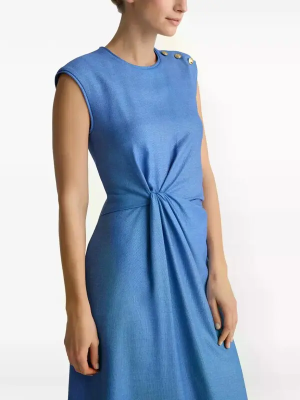 St. John Button Knot Midi Dress