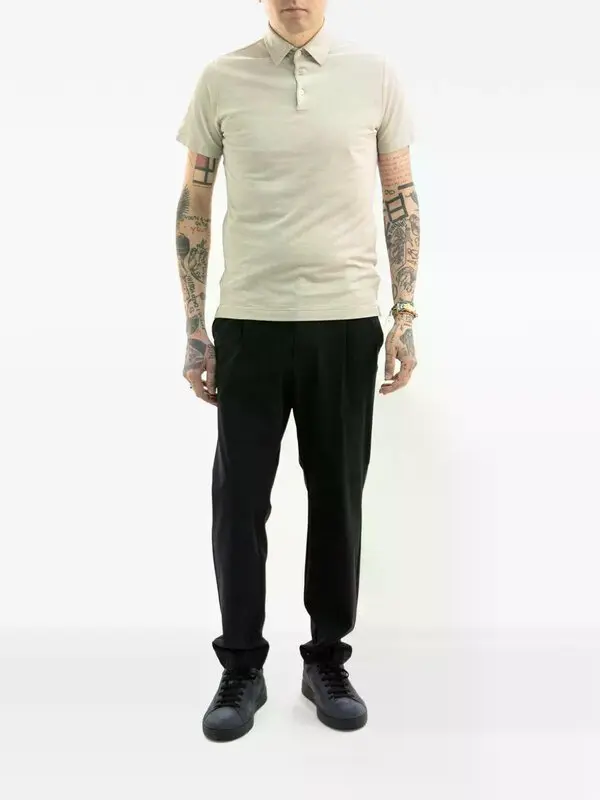 ZANONE Button Polo Shirt - Neutrals