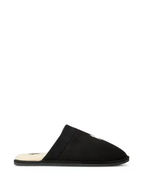Polo Ralph Lauren Embroidered-logo Slippers - Black