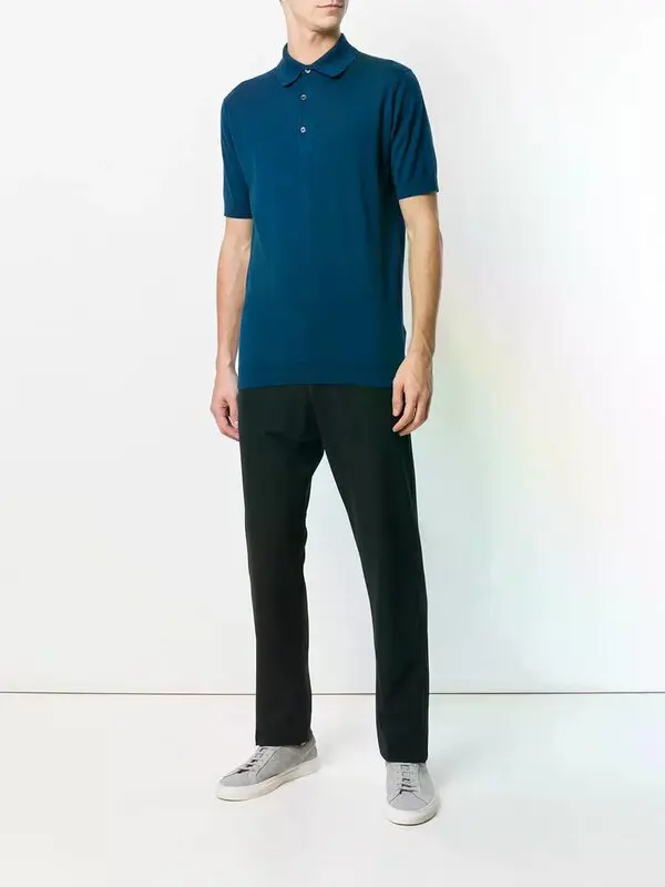 John Smedley Adrian Polo Top - Blue