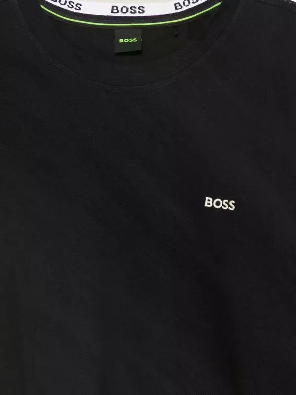 BOSS Logo-print Crew Neck T-shirt - Black