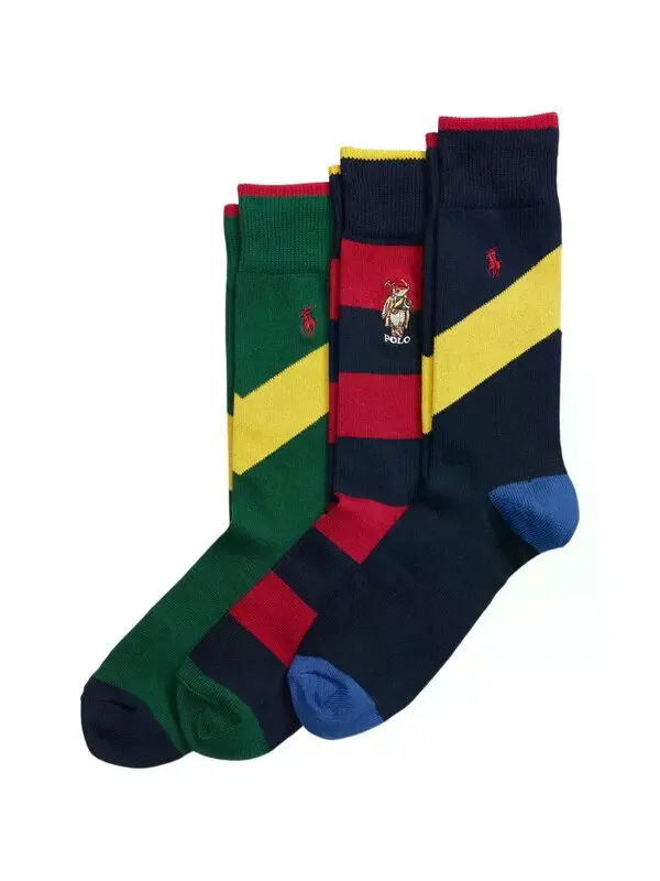 Polo Ralph Lauren Striped Crew Socks - Blue