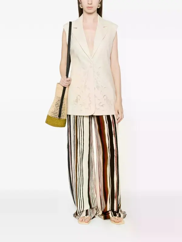 TWINSET Embroidered Sleeveless Waistcoat - Neutrals