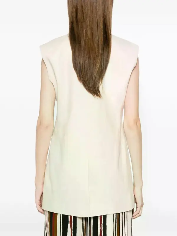 TWINSET Embroidered Sleeveless Waistcoat - Neutrals