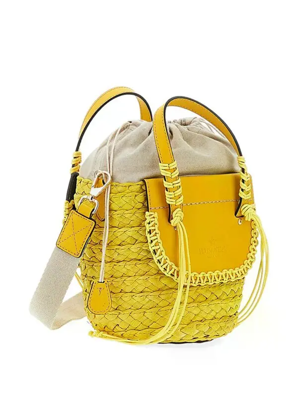 CUBA LAB Habanera Braided Bucket Bag - Yellow