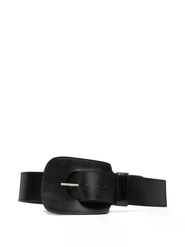 Sportmax Maxi-buckle Leather Belt - Black