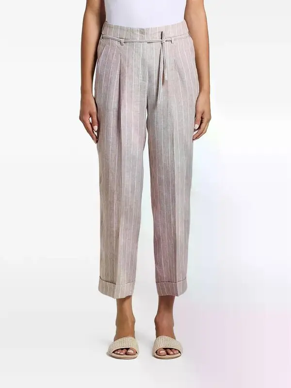 Peserico Striped-pattern Trousers - Neutrals