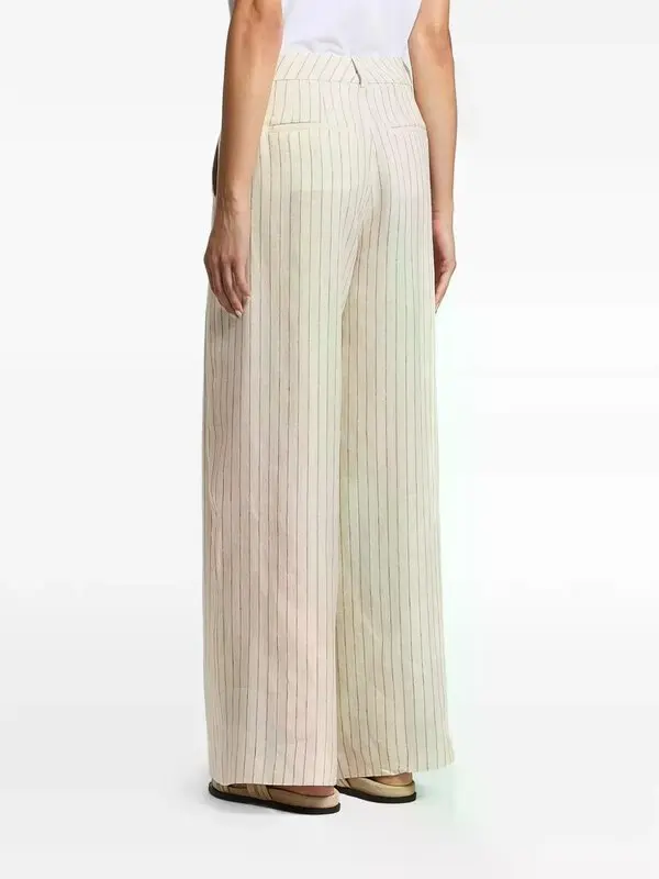 Peserico Pinstripe Palazzo Pants - Neutrals