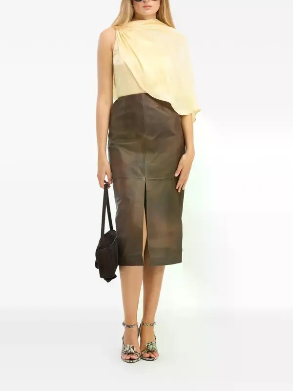 ROTATE BY BIRGER CHRISTENSEN Draped Chiffon Cape Top