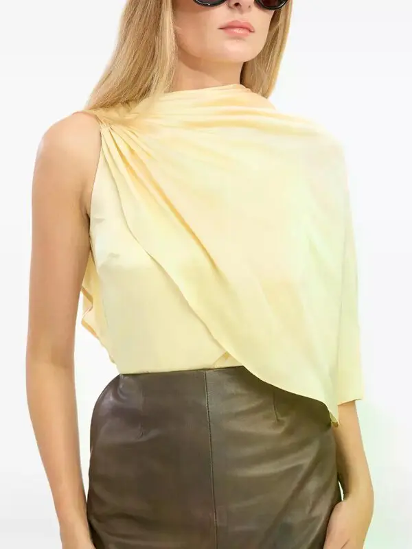 ROTATE BY BIRGER CHRISTENSEN Draped Chiffon Cape Top