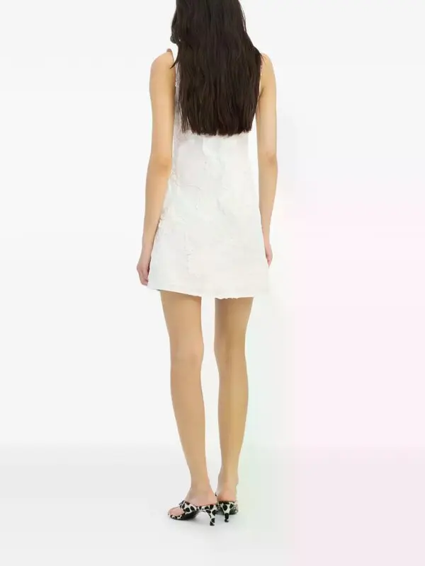 ROTATE BY BIRGER CHRISTENSEN Flower Flared Mini Dress - White