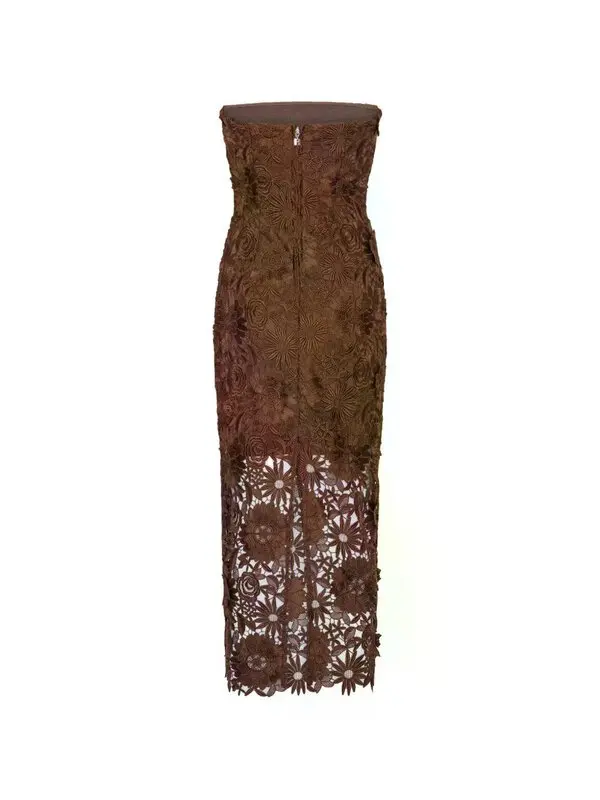 ROTATE BY BIRGER CHRISTENSEN 3d Lace Midi Dress
