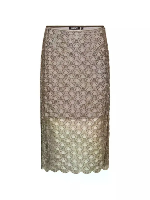 ROTATE BY BIRGER CHRISTENSEN Sequin-embellished Midi Skirt - Grey