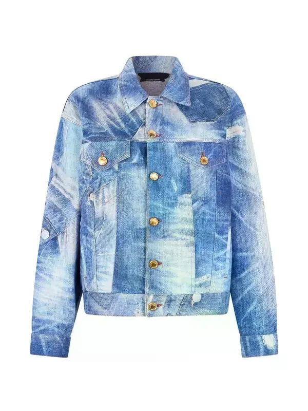 Roberto Cavalli Patchwork-effect Denim Jacket