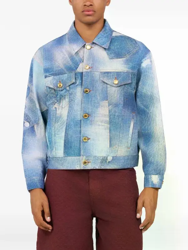 Roberto Cavalli Patchwork-effect Denim Jacket