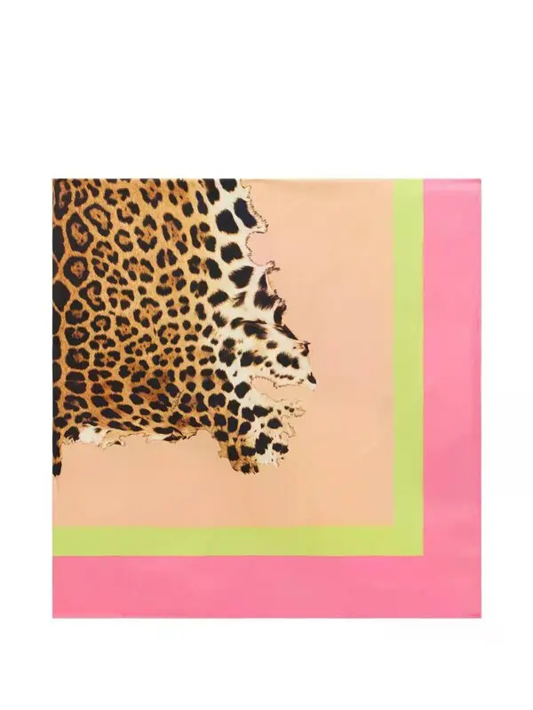 Roberto Cavalli Pop Print Silk Scarf - Orange