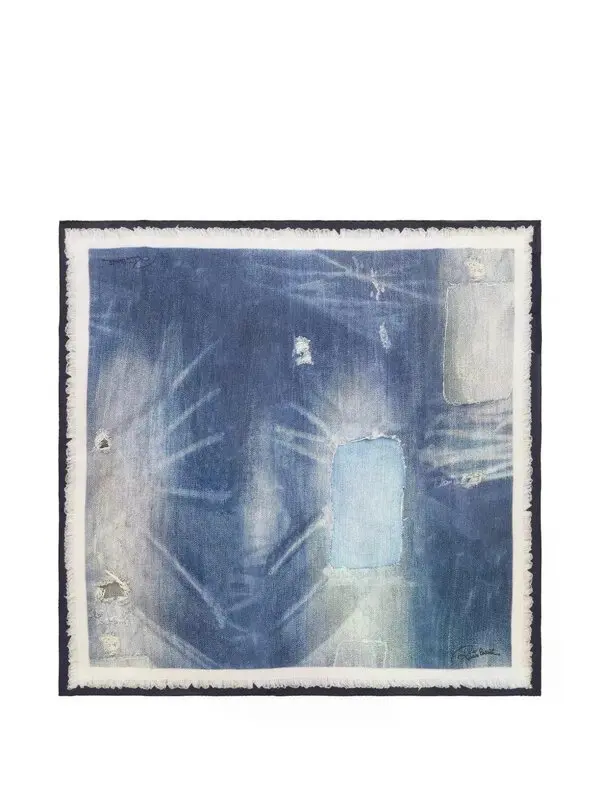 Roberto Cavalli Patchwork-effect Silk Scarf - Blue