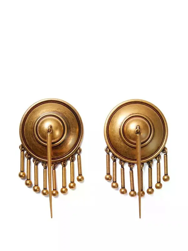 Versace Fringed Medallion Clip-on Earrings - Gold