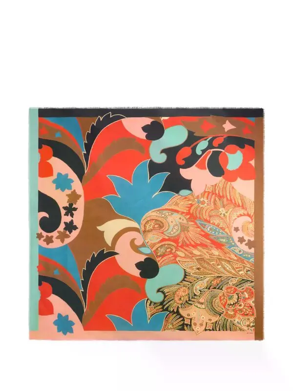 Etro Floral Paisley Jacquard Scarf - Neutrals