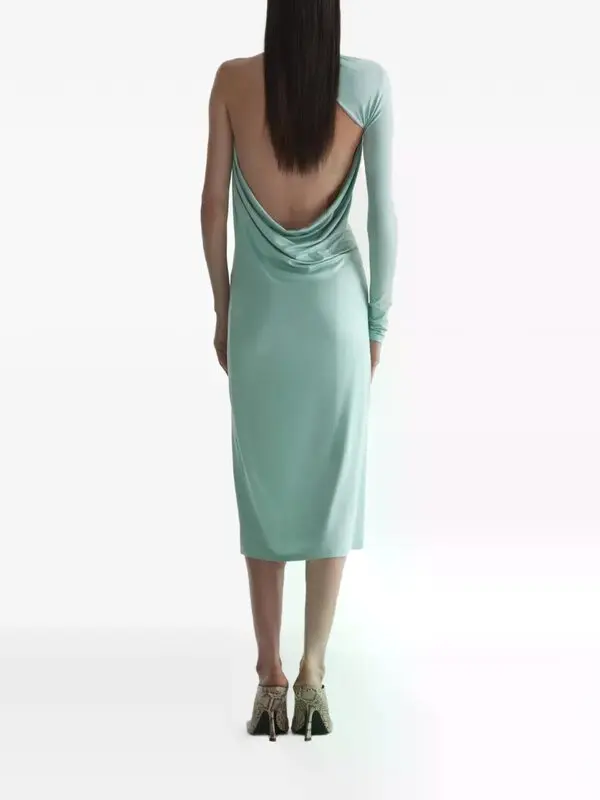 MUGLER Draped Loop Dress - Blue