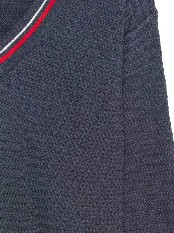 Rossignol V-neck Textured Sweater - Blue