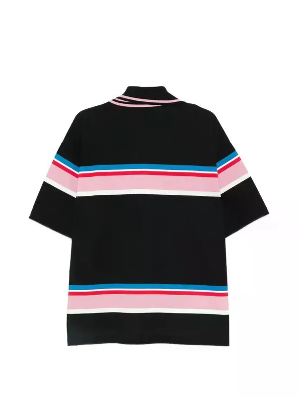 Kolor Striped Polo Shirt - Black