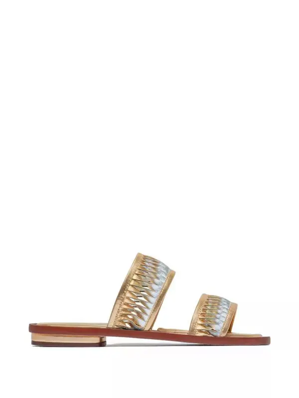 Bernardo Andorra Woven Sandals - Gold
