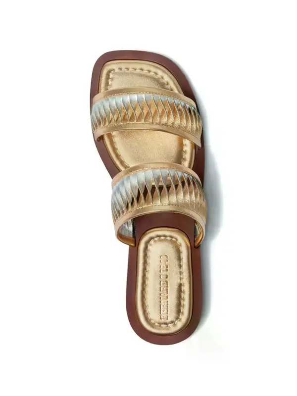 Bernardo Andorra Woven Sandals - Gold