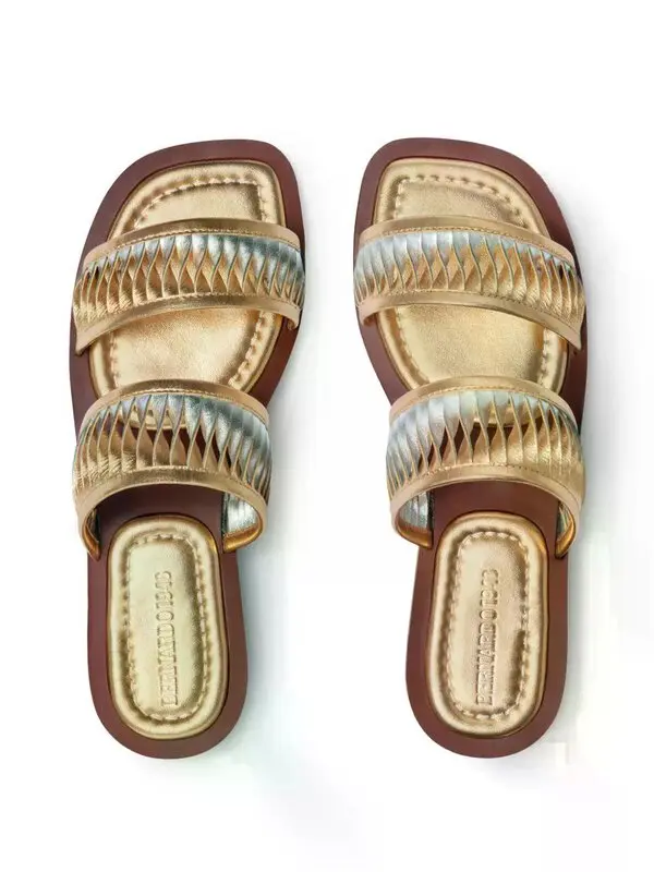 Bernardo Andorra Woven Sandals - Gold