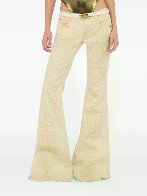 Roberto Cavalli Animal-motif Flared Jeans