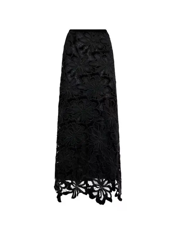 Roberto Cavalli Floral Lace Maxi Skirt