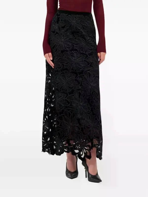 Roberto Cavalli Floral Lace Maxi Skirt